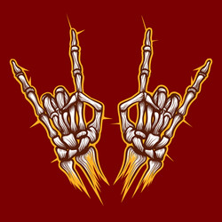 Skeleton hands heavy metal sign Royalty Free Vector Image