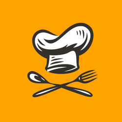 Chef cook logo label or icon for design menu Vector Image