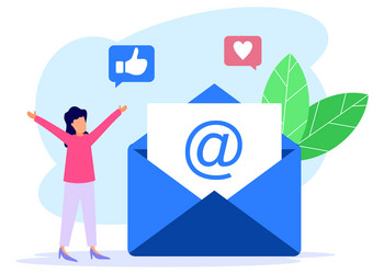 Graphic cartoon character email services Vector Image