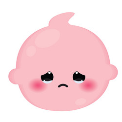 Isolated colored cute scared baby emoji icon Vector Image