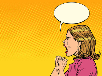 Angry woman screaming Royalty Free Vector Image