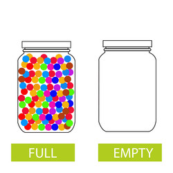 Full and empty object learning worksheet Vector Image