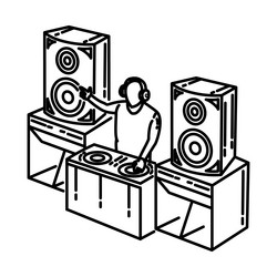 Disco ball icon doodle hand drawn or outline Vector Image