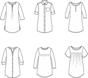 Womens tunic front and back Royalty Free Vector Image