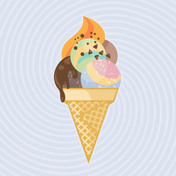 Ice cream cones with faces Royalty Free Vector Image