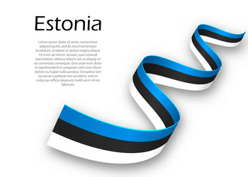 Estonian National Flag Ribbon Royalty Free Vector Image