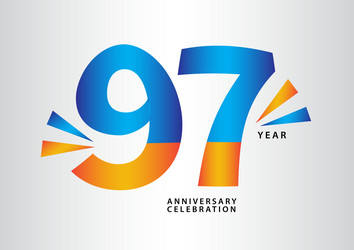 97 year anniversary celebration logotype Vector Image