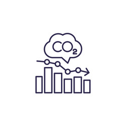 Co2 carbon emissions levels chart icon Royalty Free Vector