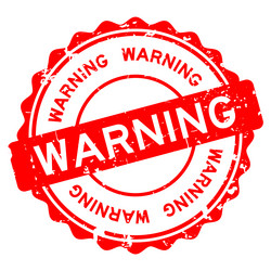 Grunge red warning word square rubber seal stamp Vector Image