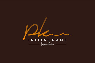 Initial pk signature logo template hand drawn Vector Image
