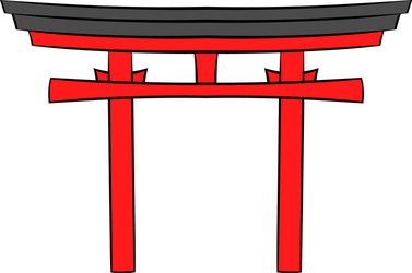 Japanese red gate traditional oriental landmark Vector Image