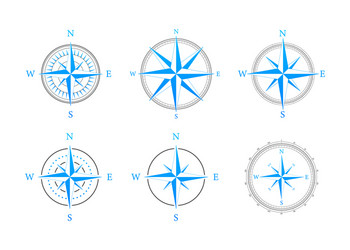Compass icon flat navigation symbol sketch Vector Image