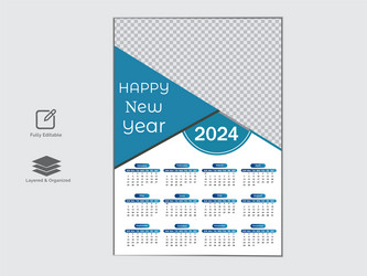 Creative 2024 calendar design Royalty Free Vector Image
