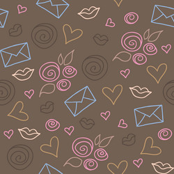 Butterfly love hand drawn pattern with brown color