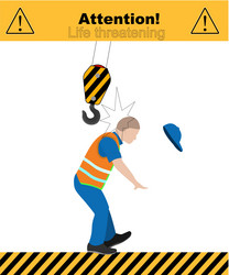 Warning life threatening it is forbidden Vector Image