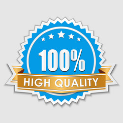 Quality sticker with gold ribbon Royalty Free Vector Image