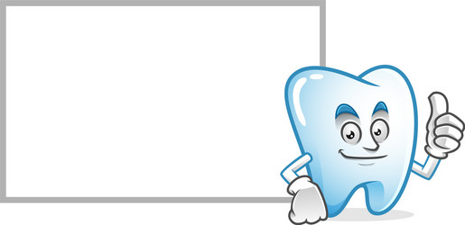 Tooth character design or mascot with blank Vector Image