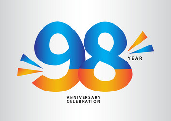 98 year anniversary celebration logotype Vector Image
