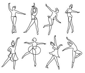 Ballet line art Royalty Free Vector Image - VectorStock