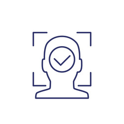 Facial recognition icon biometric face scanning Vector Image