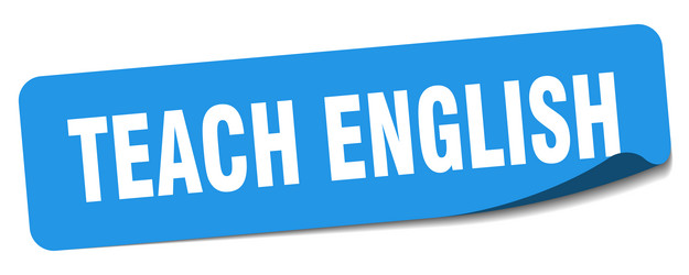 Teach english sticker teach english label Vector Image