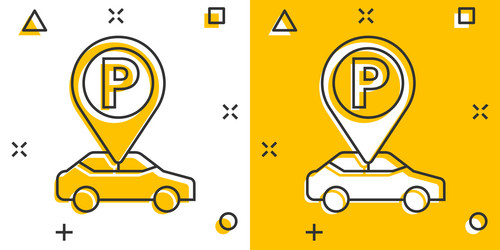 Car parking icon in flat style auto stand Vector Image