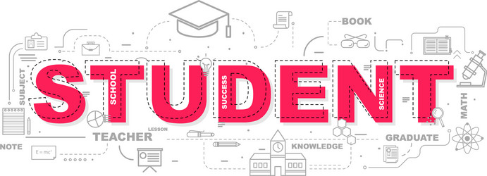 Design concept of word studying website banner Vector Image