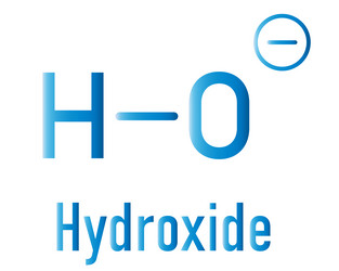 Hydroxide anion molecule skeletal formula Vector Image