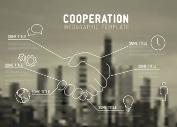 Infographic cooperation template Royalty Free Vector Image