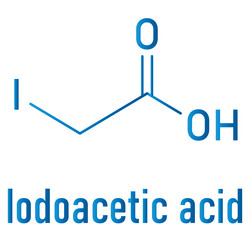 Iodoacetic acid molecule skeletal formula Vector Image