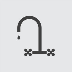 Water tap icon faucet symbol plumbing sign drip Vector Image