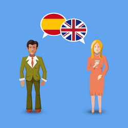 Speech bubbles with spanish words Royalty Free Vector Image