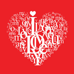 Typography heart Royalty Free Vector Image - VectorStock