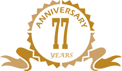 77 years ribbon anniversary Royalty Free Vector Image