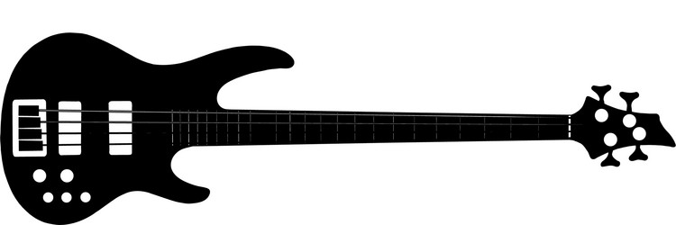 Doodle rock electro or bass guitar Royalty Free Vector Image