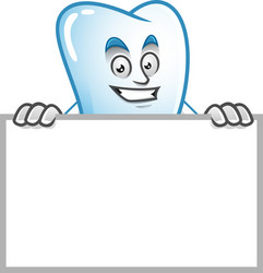 Tooth character design or mascot with blank Vector Image