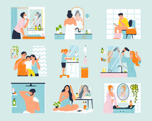 Daily hygiene routine Royalty Free Vector Image