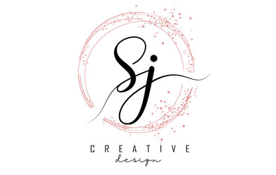 Creative colorful letters sj s j logo Royalty Free Vector