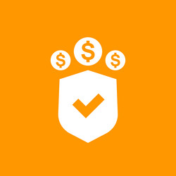 Insurance money payments icon with rupee Vector Image