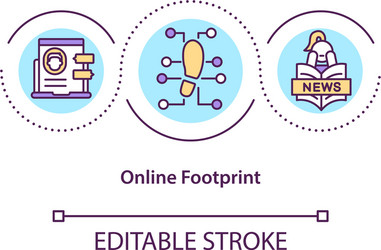 Remove digital footprints loop concept icon Vector Image