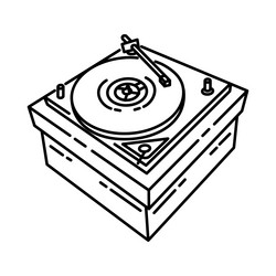 Portable cd player icon doodle hand drawn Vector Image