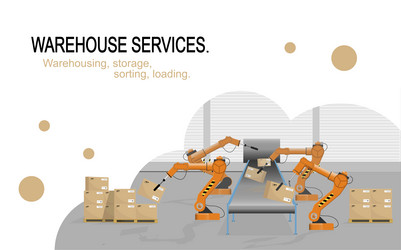 Warehouse services warehousing storage sorting Vector Image