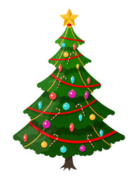 Christmas tree decorated Royalty Free Vector Image