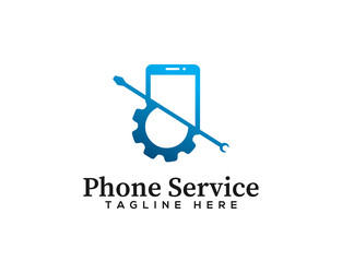 Creative phone fixing logo design Royalty Free Vector Image