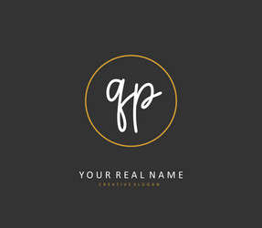 G p gp initial letter handwriting and signature Vector Image