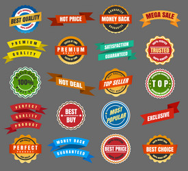 Colorful round labels and stickers Royalty Free Vector Image