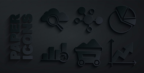 Set pie chart infographic financial growth coal Vector Image