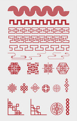 Set of traditional chinese decorative border Vector Image