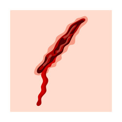 Scar with stitches cartoon bloody Royalty Free Vector Image