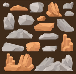 Cartoon colorful stones set Royalty Free Vector Image